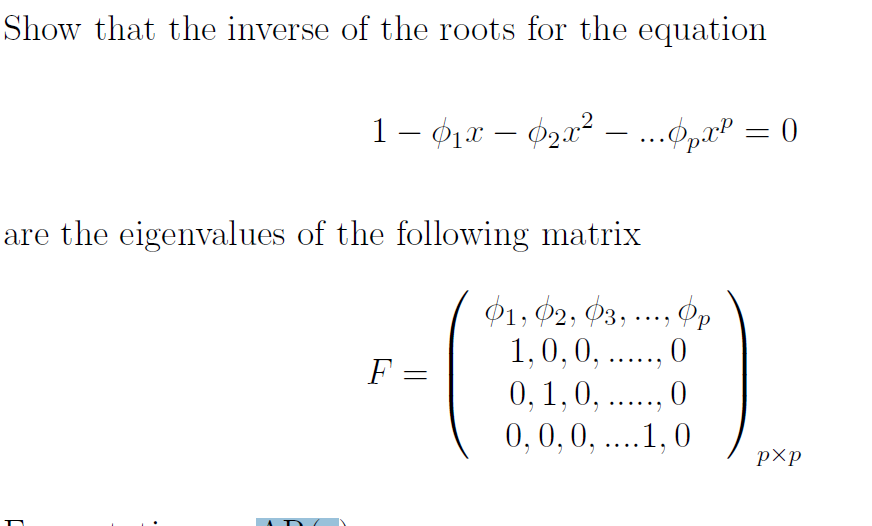 Solved Show that the inverse of the roots for the equation | Chegg.com