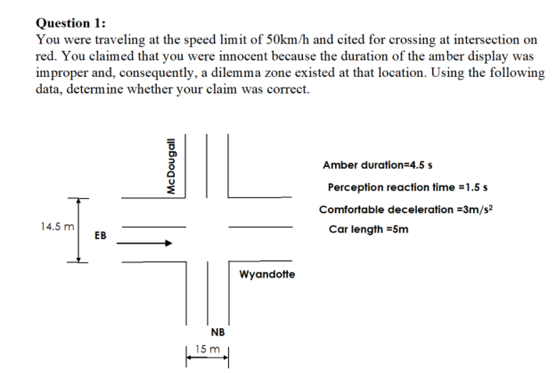 Solved Question 1: You were traveling at the speed limit of | Chegg.com