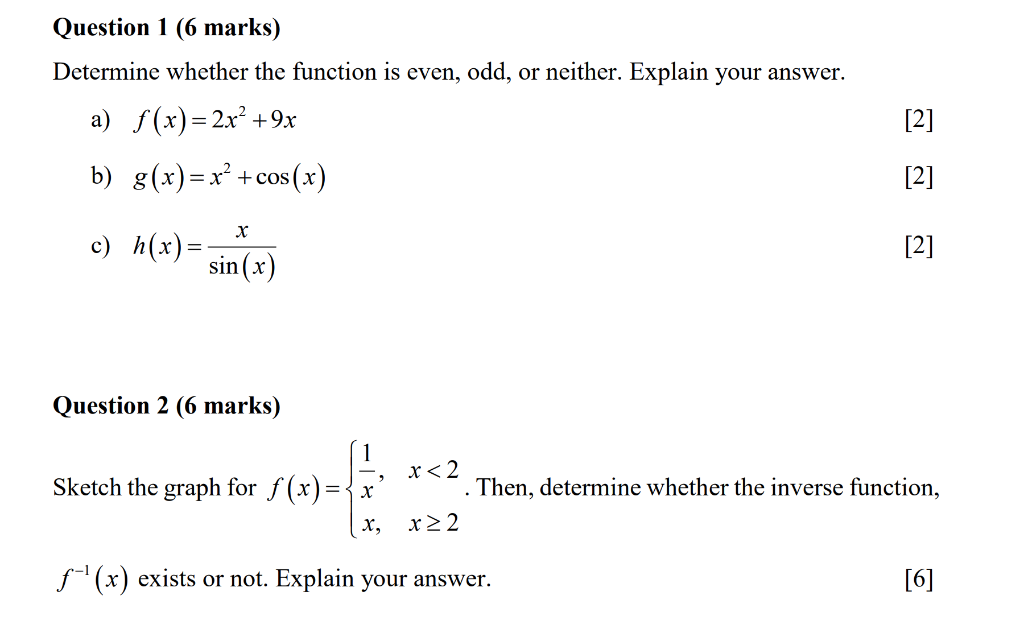 Solved Determine whether the function is even, odd, or | Chegg.com