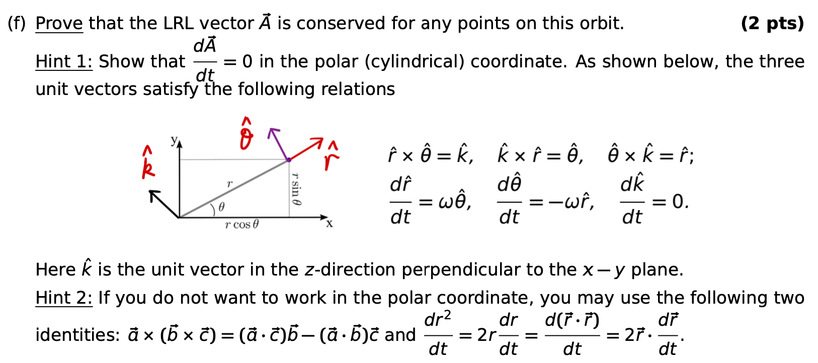 Solved The Laplace-Runge-Lenz (LRL) vector is an additional | Chegg.com