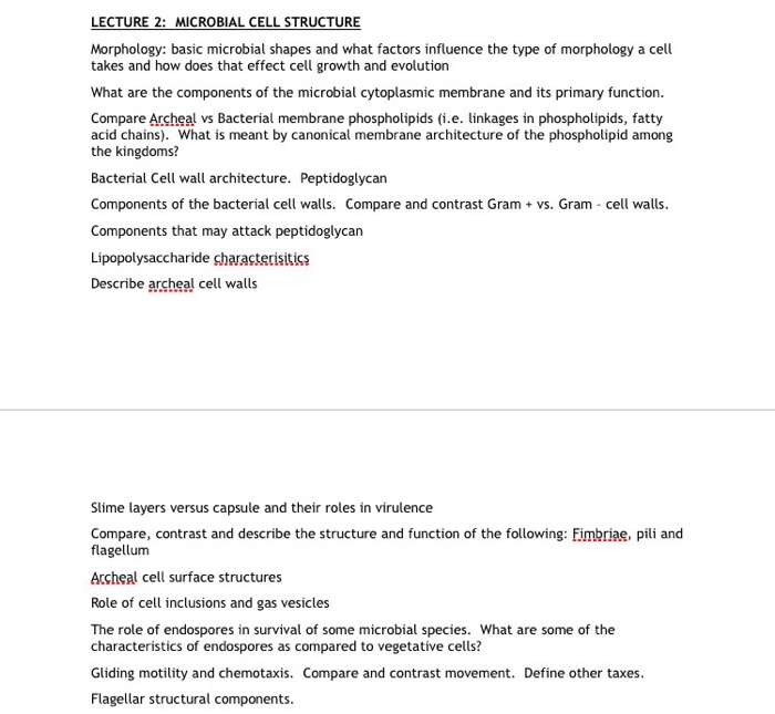 Solved LECTURE 2: MICROBIAL CELL STRUCTURE Morphology: basic | Chegg.com