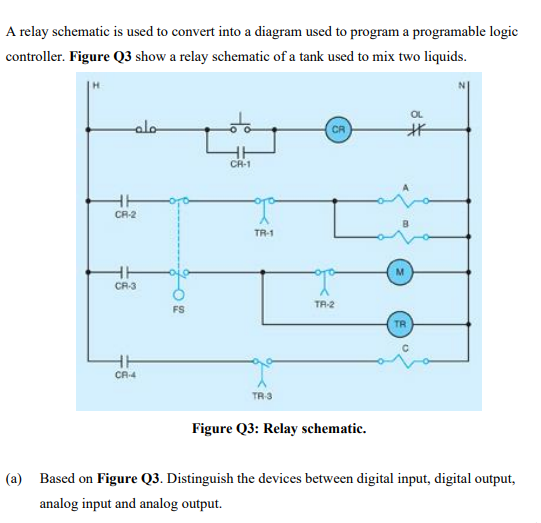 Solved A relay schematic is used to convert into a diagram | Chegg.com
