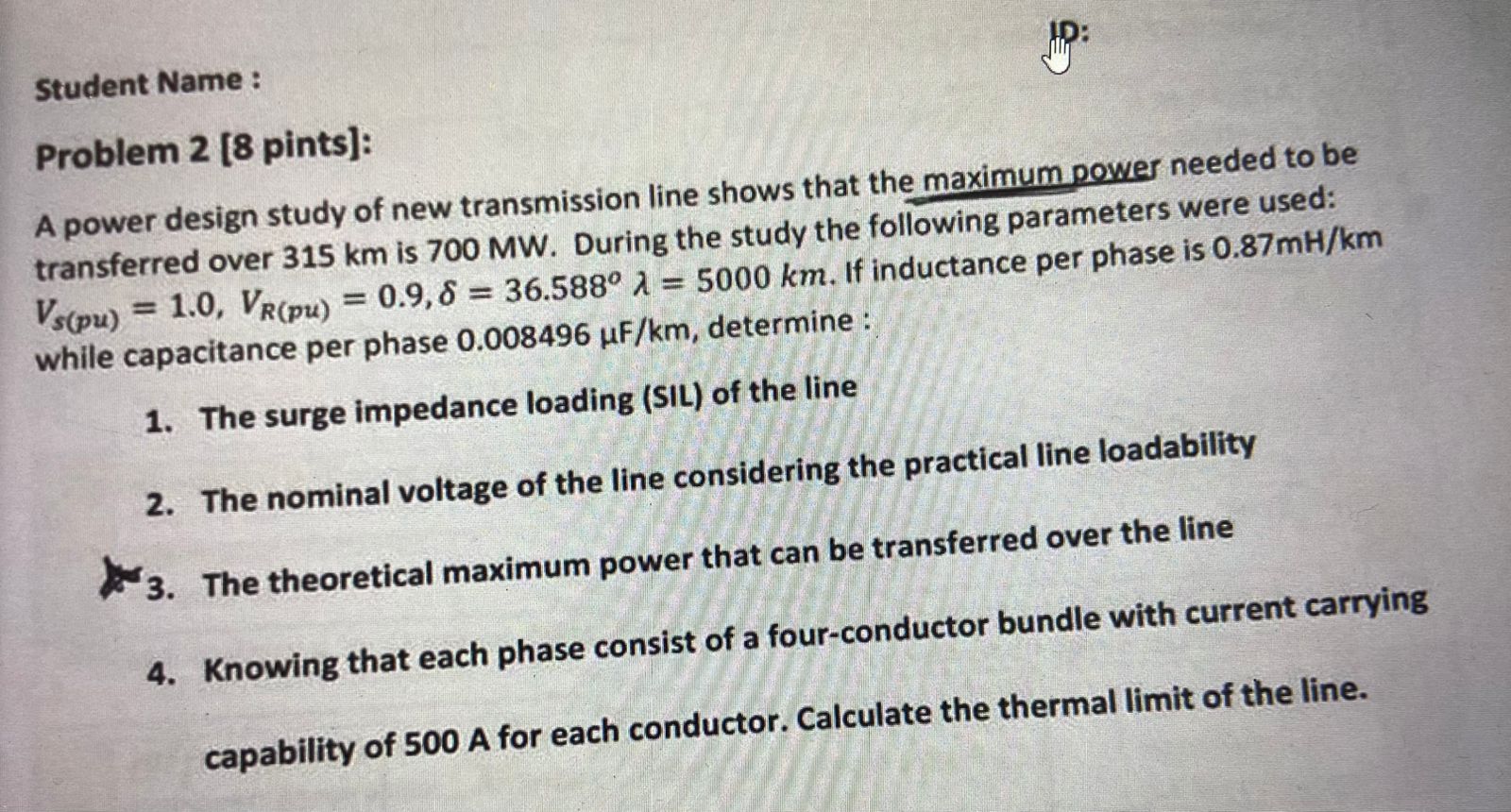 Solved Student Name :Problem 2 [8 ﻿pints]:A power design | Chegg.com
