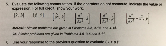 Evaluate the following commutators. If the operators | Chegg.com