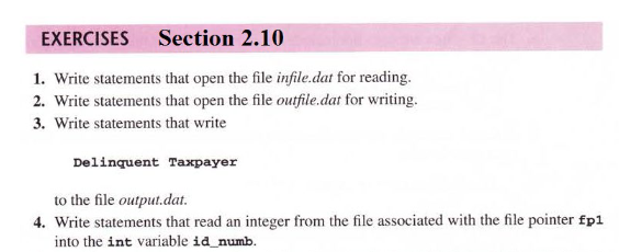Solved EXERCISES Section 2.10 1. Write statements that open | Chegg.com