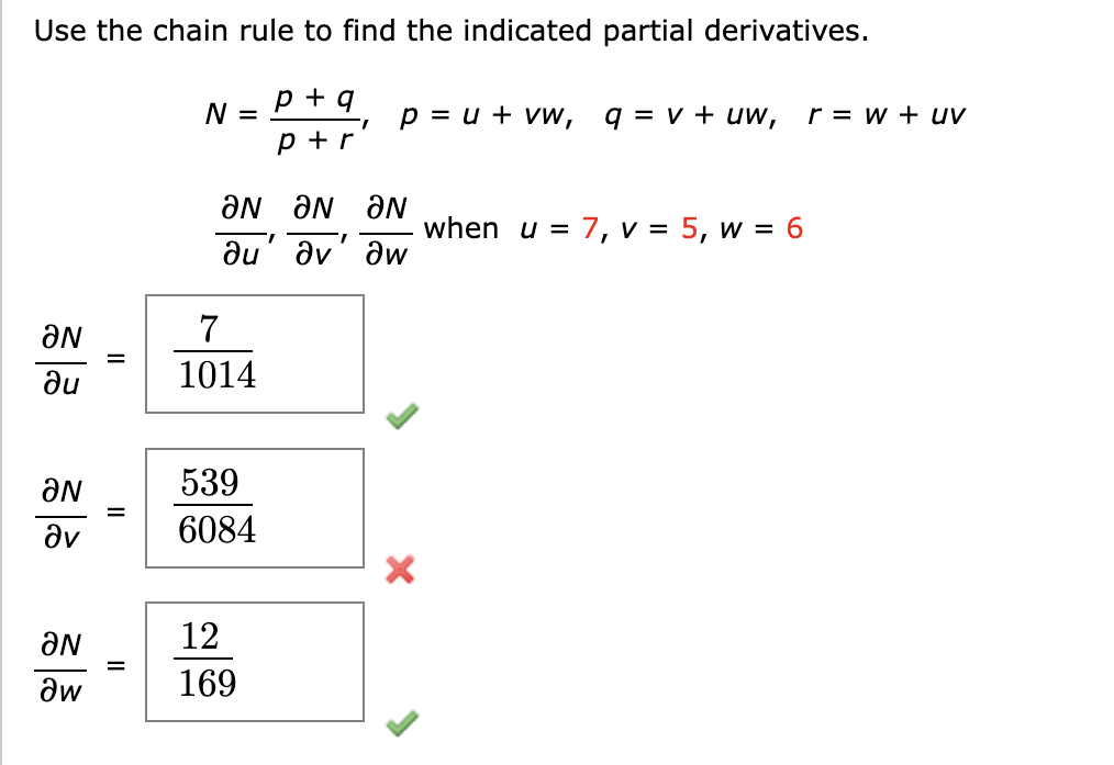 Solved Use the chain rule to find the indicated partial | Chegg.com
