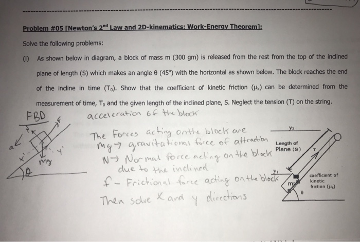 Solved Problem #05 [Newton's 2nd Law and 2D-kinematics; | Chegg.com
