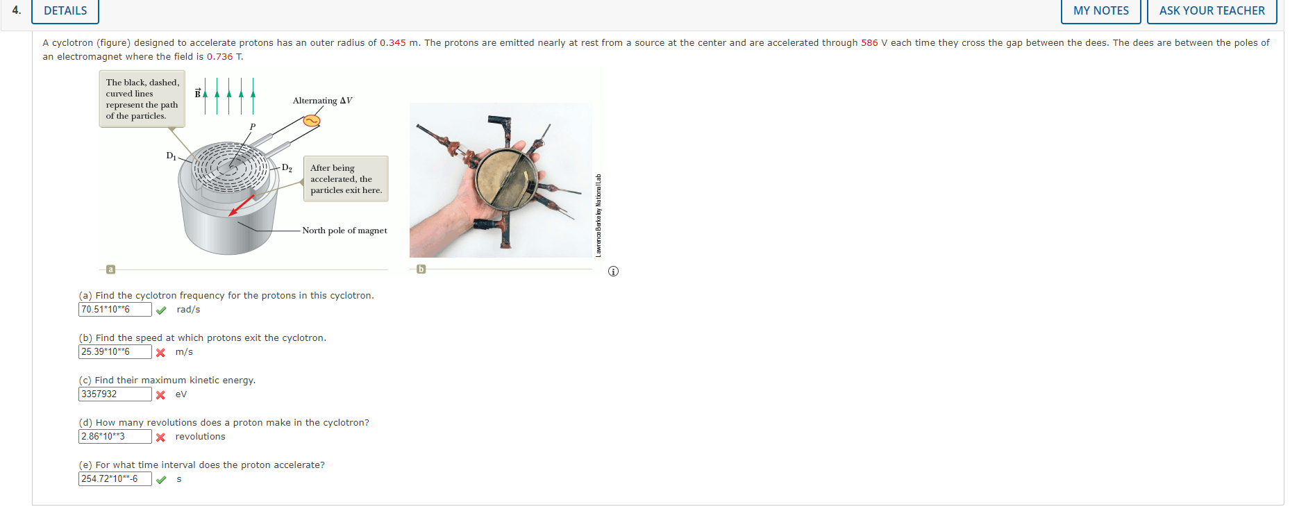 Solved (a) Find the cyclotron frequency for the protons in | Chegg.com