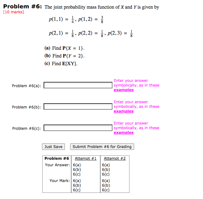 Solved Problem #6: The joint probability mass function of X | Chegg.com