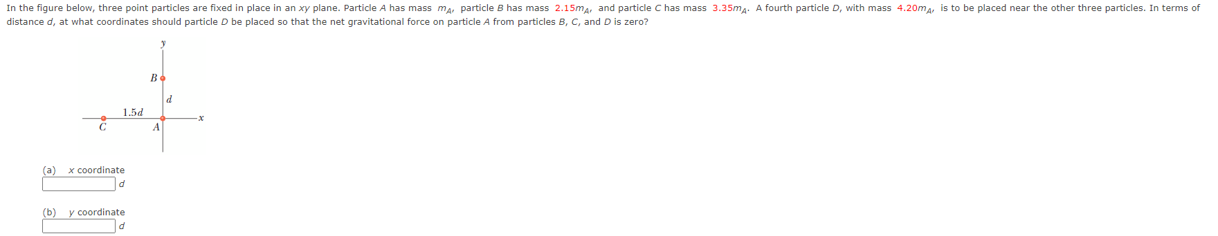 Solved In the figure below, three point particles are fixed | Chegg.com