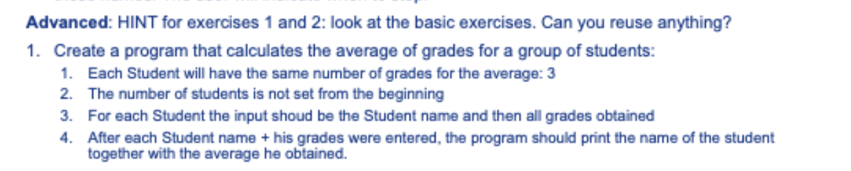 Solved Advanced: HINT for exercises 1 and 2: look at the | Chegg.com