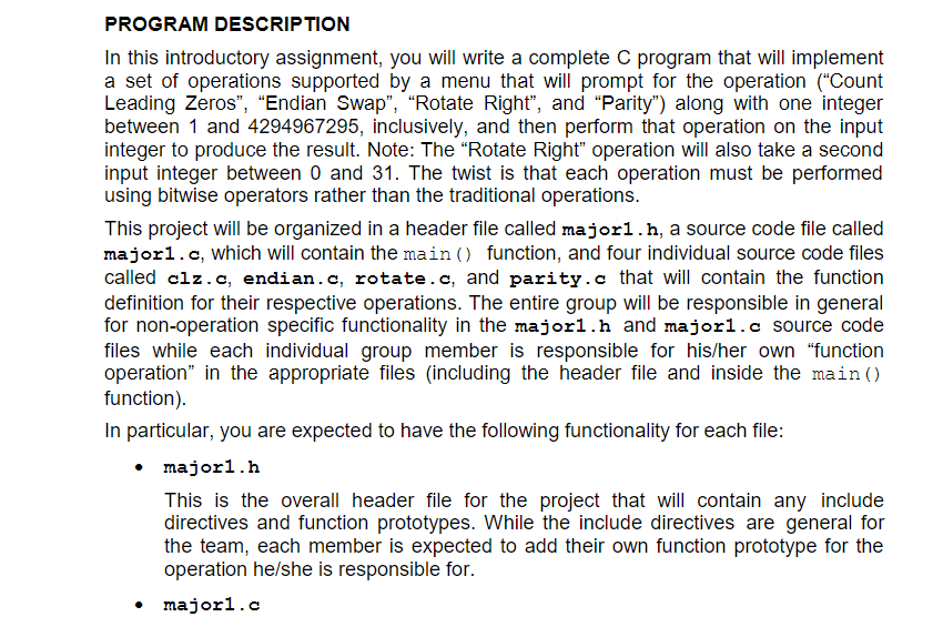PROGRAM DESCRIPTION In this introductory assignment, | Chegg.com