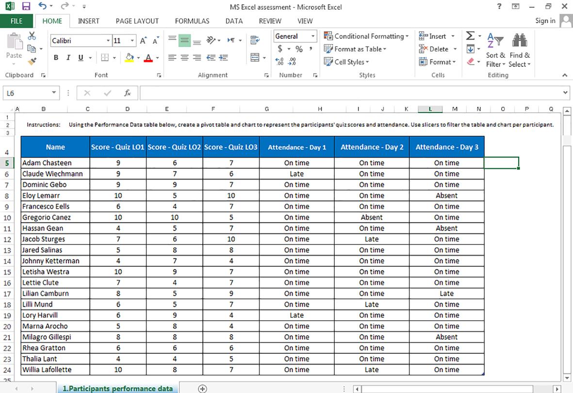 Solved (1) Excel – For the excel part of the assessment, | Chegg.com