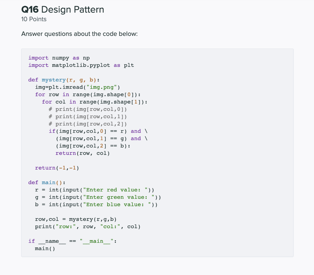Solved Q16 Design Pattern 10 Points Answer questions about | Chegg.com