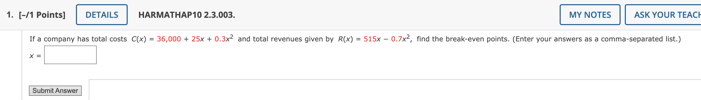 Solved x= | Chegg.com