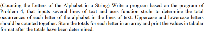 Solved (Counting the Letters of the Alphabet in a String) | Chegg.com
