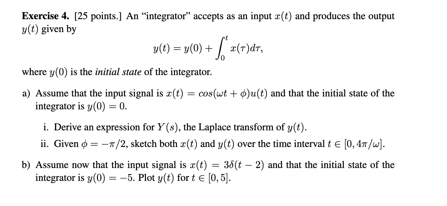 Solved Exercise 4 [25 Points ] An Integrator Accepts As