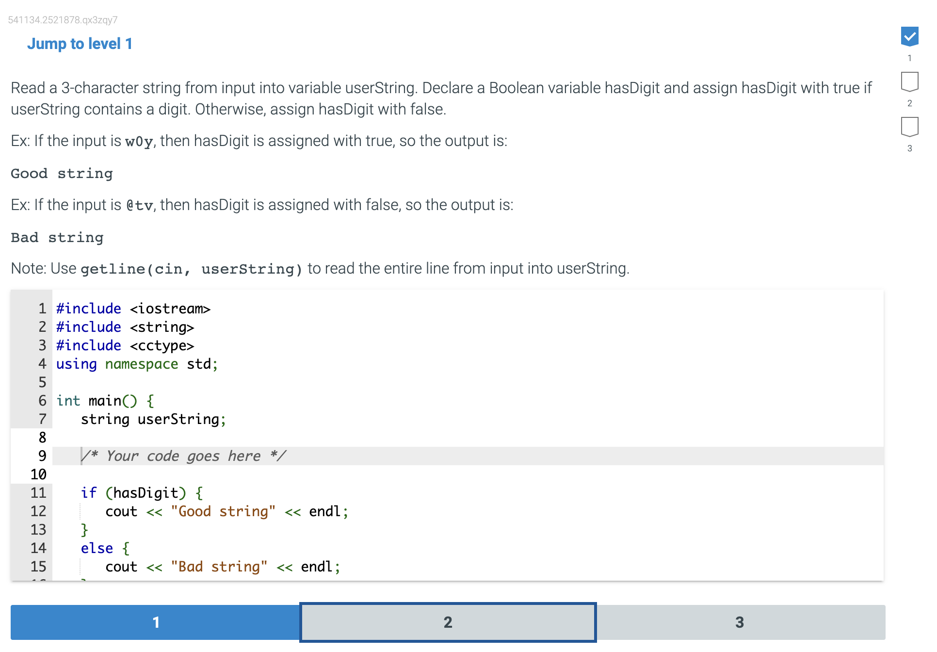 Solved Read a 3-character string from input into variable | Chegg.com Solved Read a 3-character string from input into variable | Chegg.com