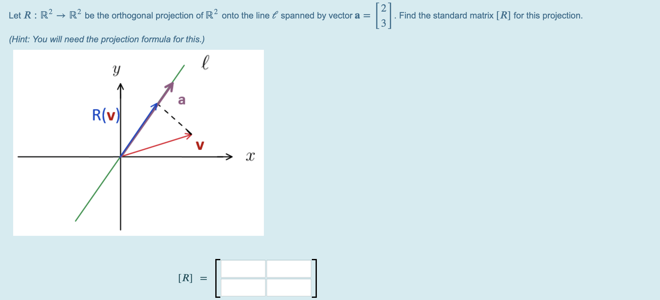 Solved Let R: R2 + R2 be the orthogonal projection of R2 | Chegg.com