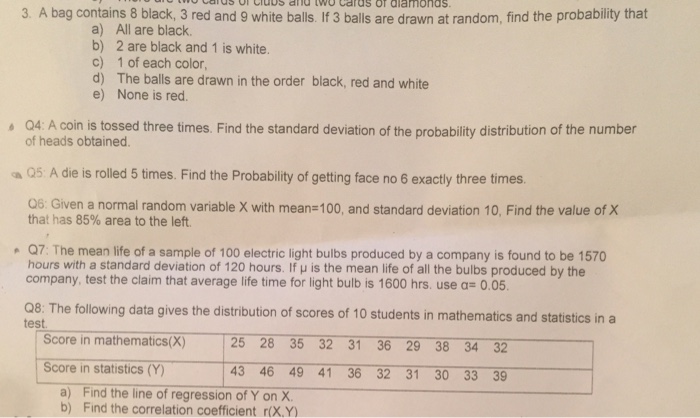 Solved 3. A bag contains 8 black, 3 red and 9 white balls. | Chegg.com