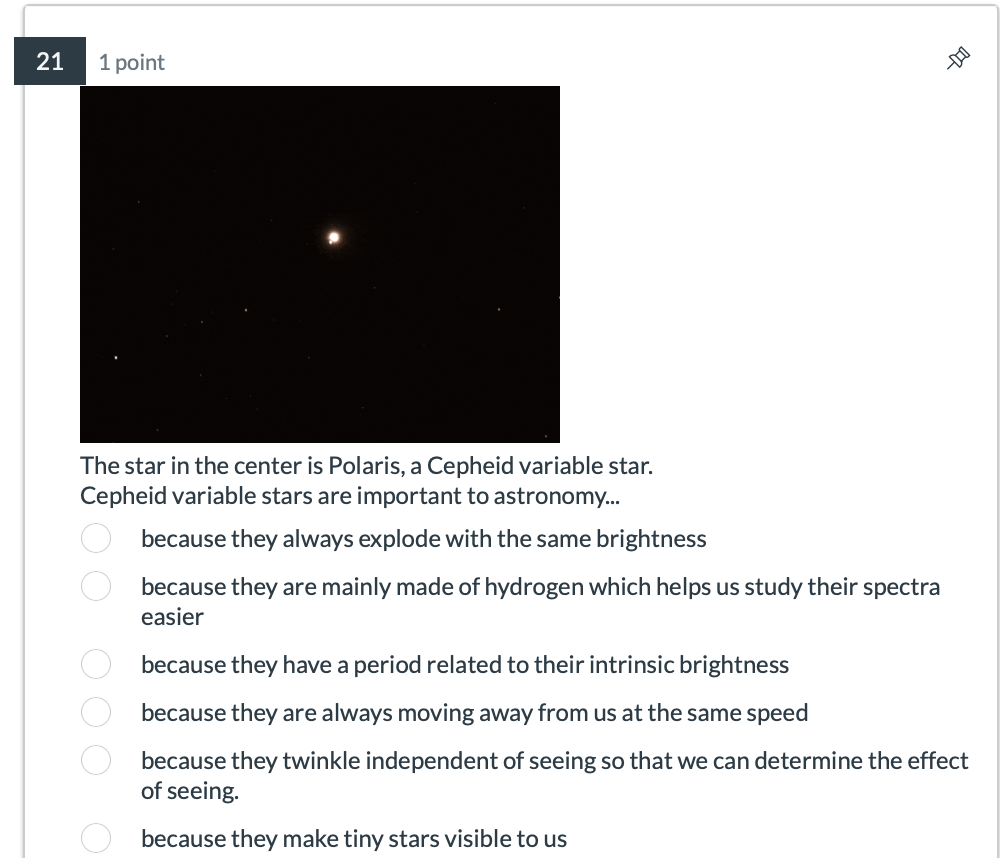 Solved The star in the center is Polaris, a Cepheid variable | Chegg.com