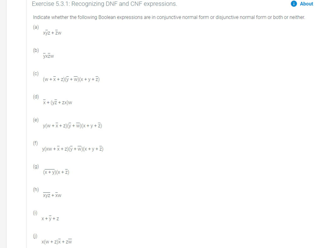 Solved Exercise 5 3 1 Recognizing Dnf And Cnf Expressions