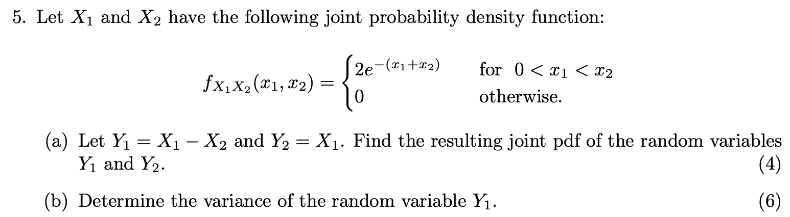 Solved 5. Let X1 and X2 have the following joint probability | Chegg.com
