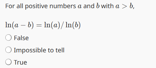 Solved For all positive numbers a and b with a>b, | Chegg.com
