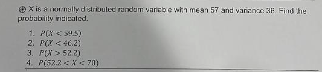 Solved X is a normally distributed random variable with mean | Chegg.com