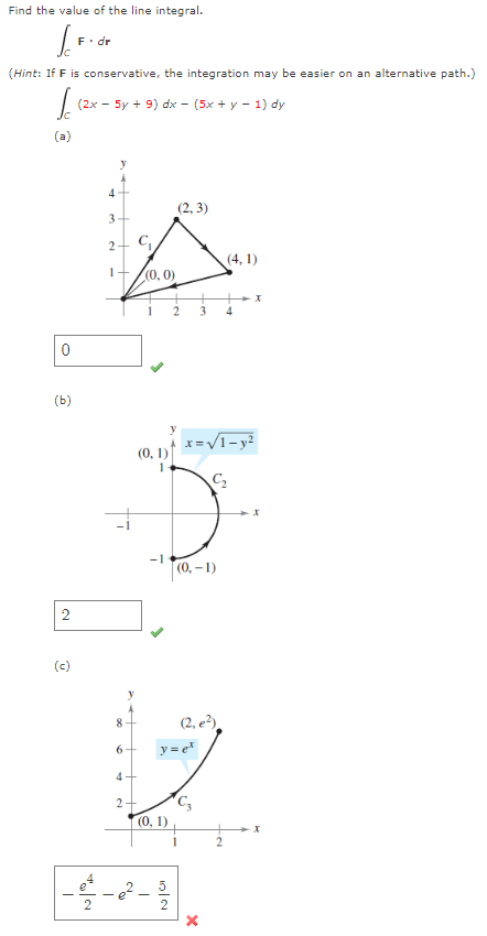 Solved Find the value of the line integral. ∫CF⋅dr (Hint: If | Chegg.com