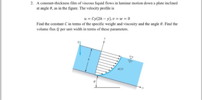 Solved A constant-thickness film of viscous liquid flows in | Chegg.com