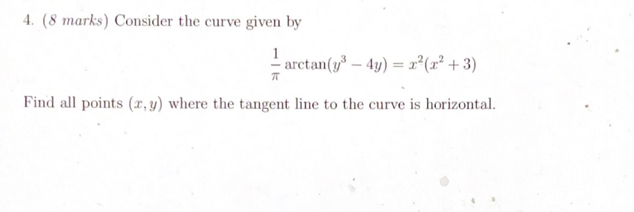 Solved 4. ( 8 marks) Consider the curve given by | Chegg.com