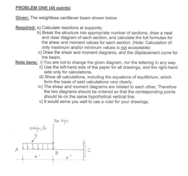Solved PROBLEM ONE (45 points) Given: The weightless | Chegg.com