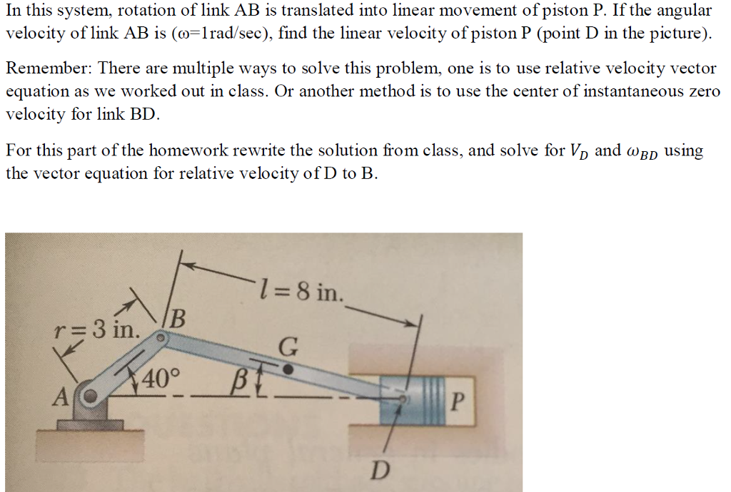 Solved In this system, rotation of link AB is translated | Chegg.com