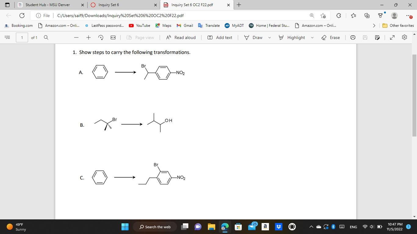Solved 1. Show steps to carry the following transformations. | Chegg.com