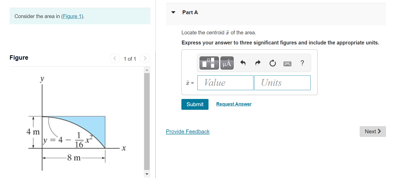 Solved Part A Consider The Area Figure 1 Locate The
