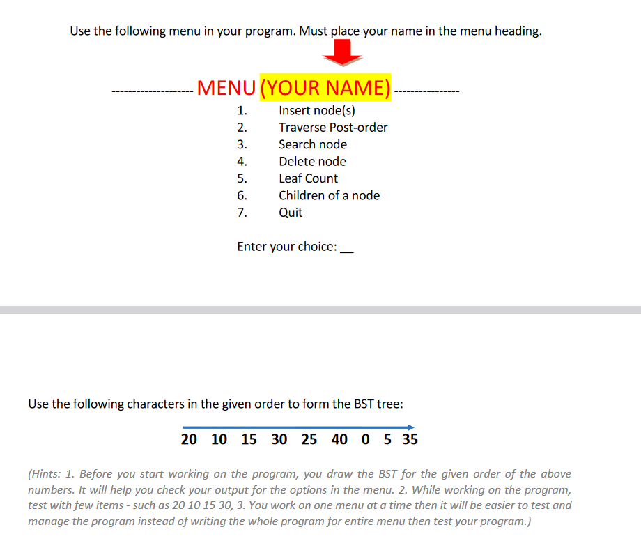 Write A Program In C To Create A Binary Search Tree