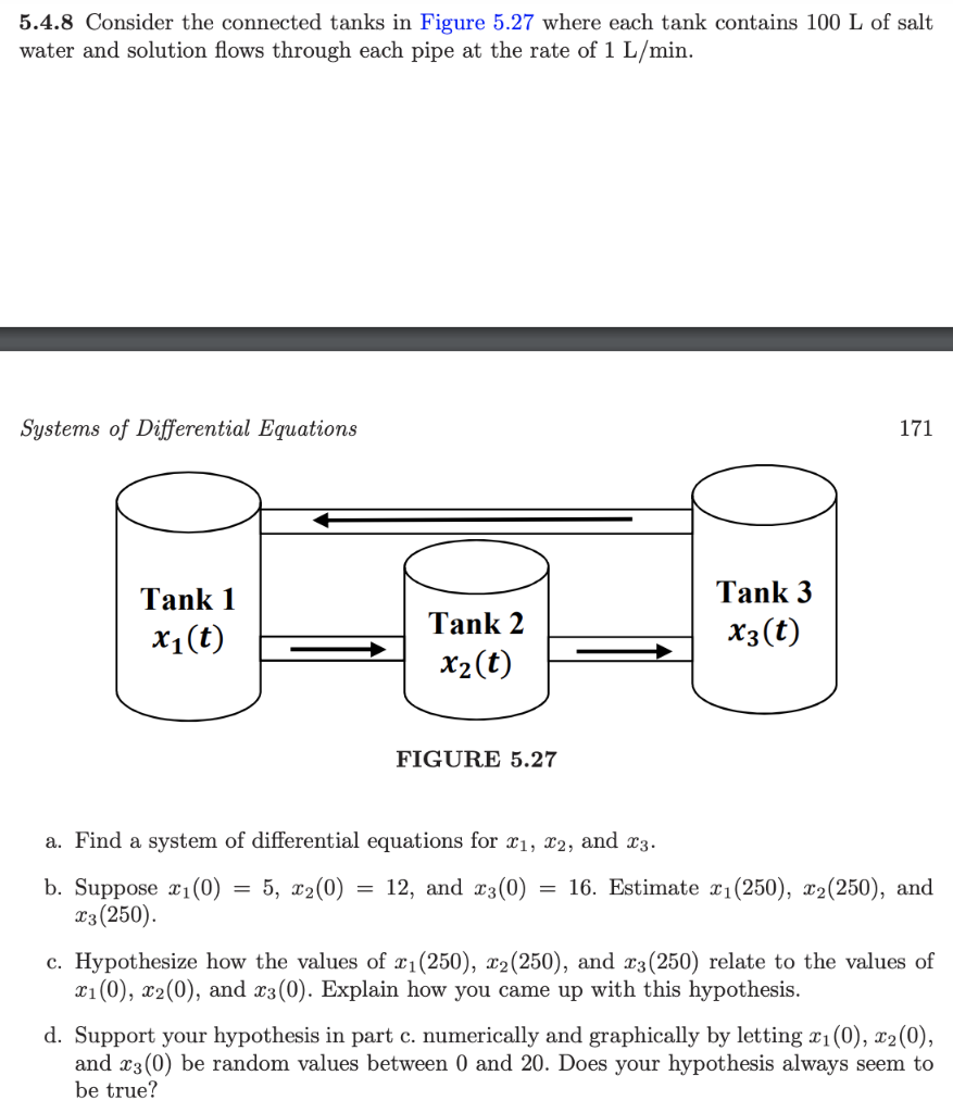 5.4.8 Consider the connected tanks in Figure 5.27 | Chegg.com