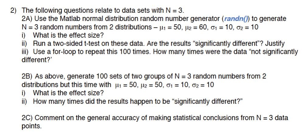 Solved The following questions relate to data sets with N=3. | Chegg.com