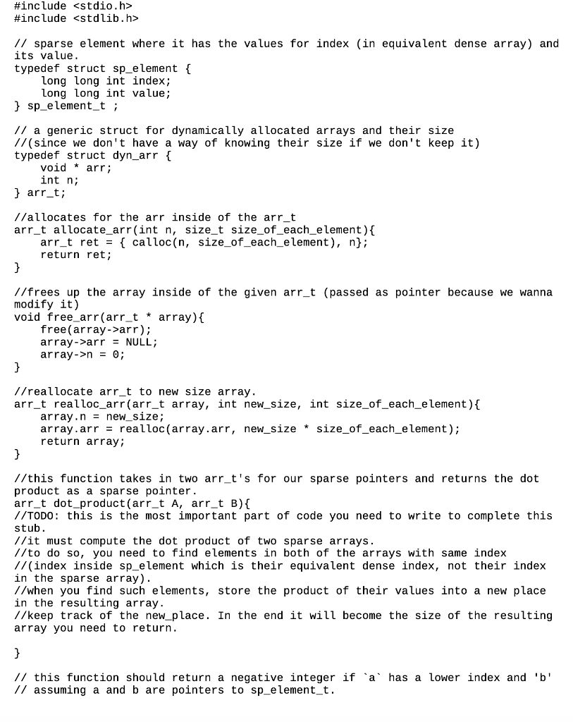 Sparse vectors allow us to model bigger vectors where | Chegg.com