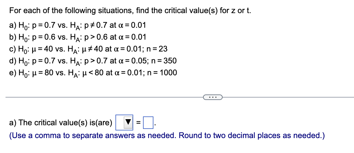 Solved For each of the following situations, find the | Chegg.com