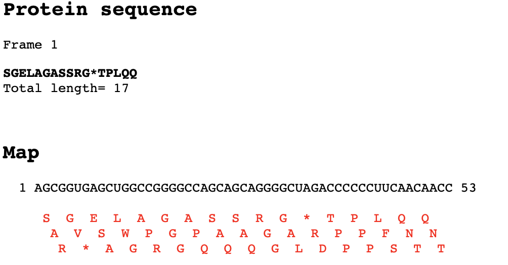 Solved The result will give you three open reading frames | Chegg.com