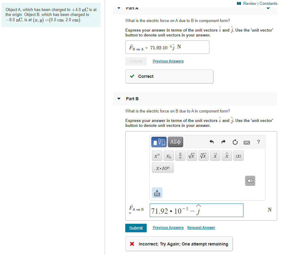 Solved Review | Constants Part A Object A, which has been | Chegg.com