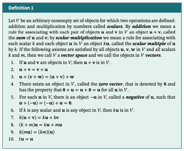 Solved Definition 1 Let V be an arbitrary nonempty set of | Chegg.com