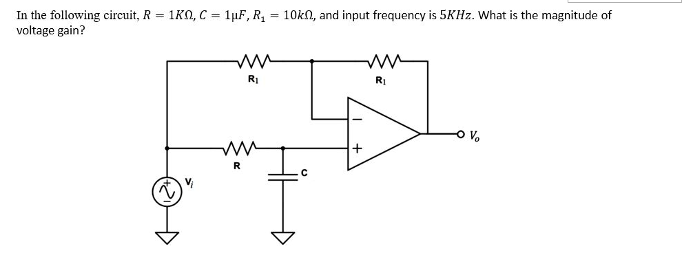Solved In the following circuit, R = 1K1, C = 1uF, R1 = | Chegg.com
