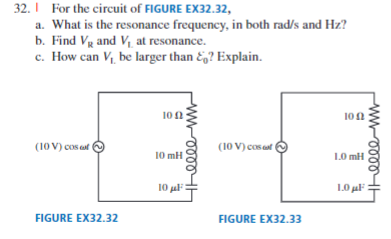 Solved 32. For the circuit of FIGURE EX32.32, a. What is the | Chegg.com