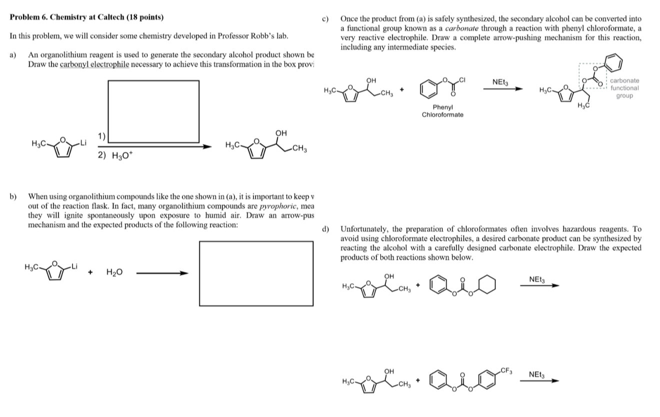 Solved Problem 6. Chemistry at Caltech (18 points) In this | Chegg.com