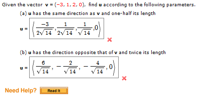 Solved Given the vector v = (-3, 1, 2, 0), find u according | Chegg.com