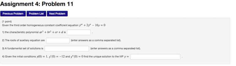 Solved Assignment 4: Problem 11 Previous Problem Problern | Chegg.com