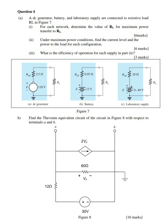 Solved Question 4 (a) A de generator, battery, and | Chegg.com